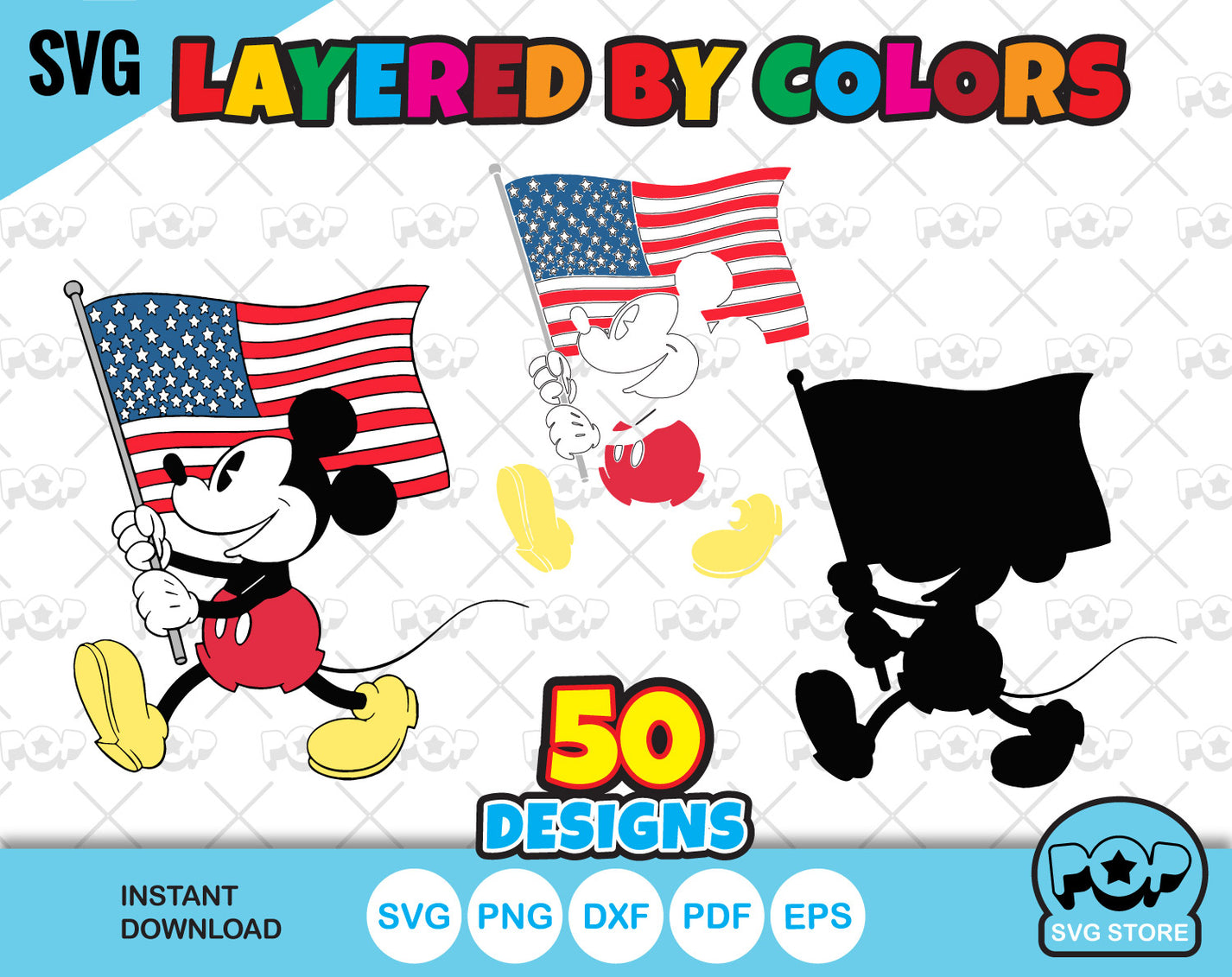 Mickey and Friends 4th of July clipart bundle, Disney Fourth Of July ...
