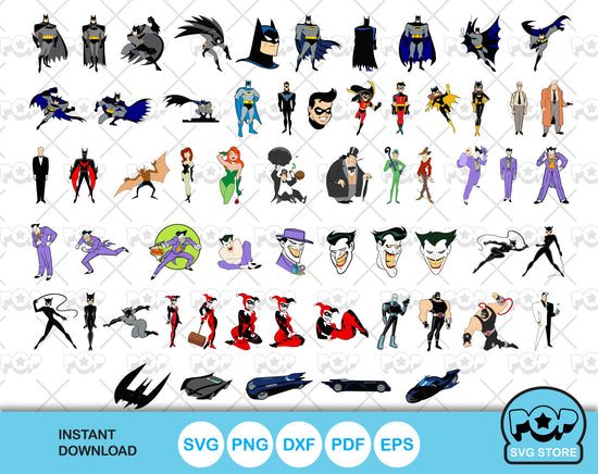 Batman 100 cliparts bundle, Batman SVG cut files for Cricut / Silhouet ...