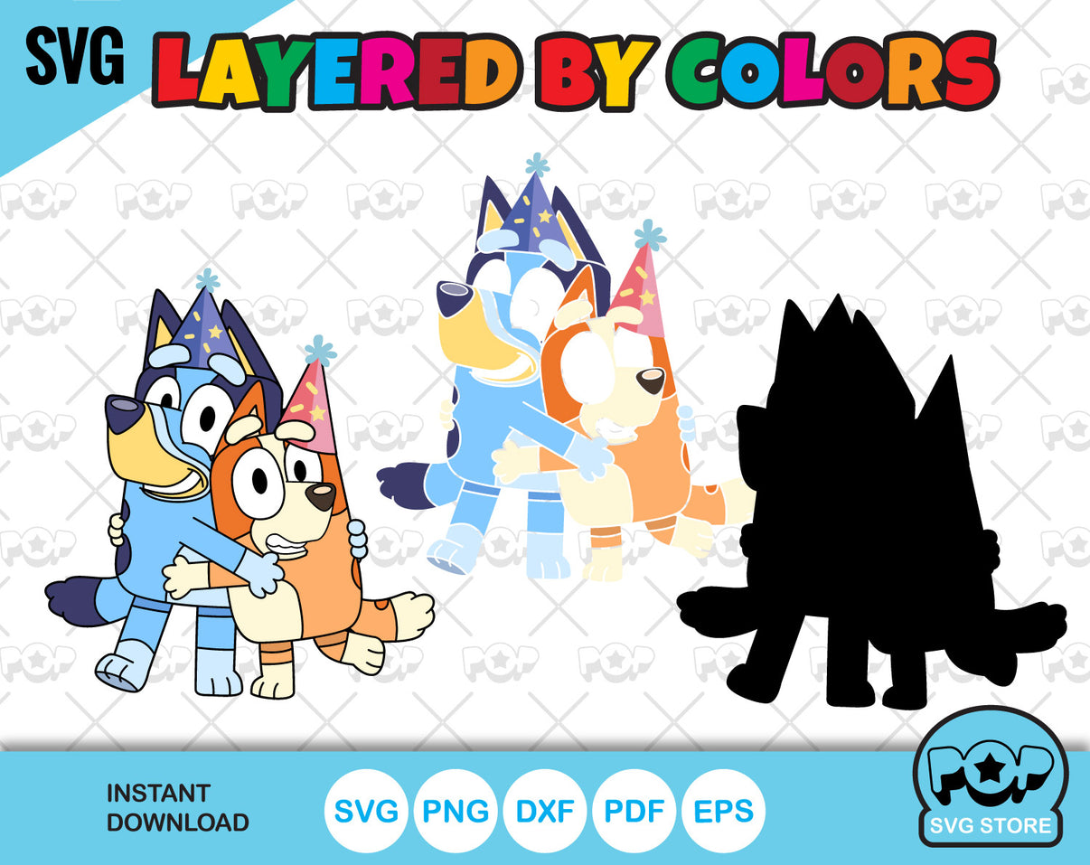 Bluey Birthday clipart bundle, SVG cutting files for cricut silhouette ...