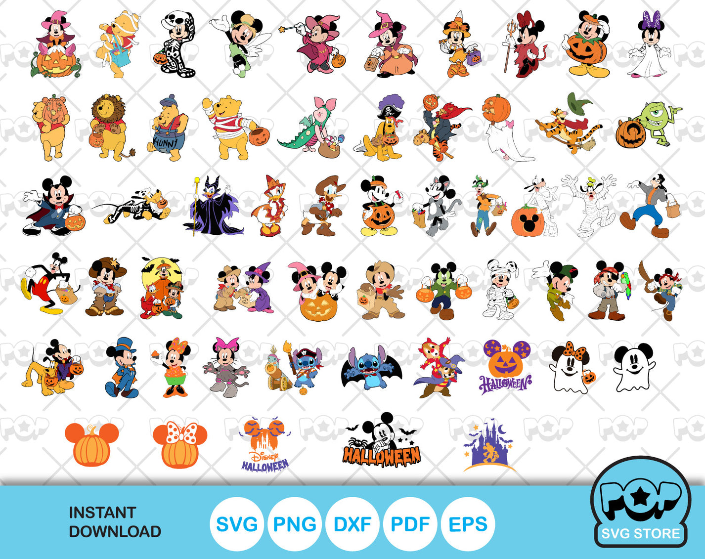 Disney Halloween 100+ cliparts bundle, SVG cut files for cricut ...