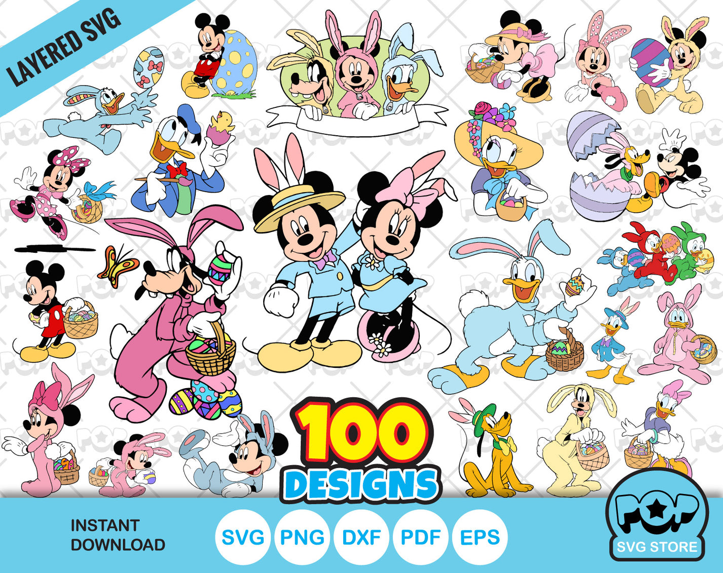 Mickey and Friends Easter clipart bundle, Disney Easter SVG cut files ...