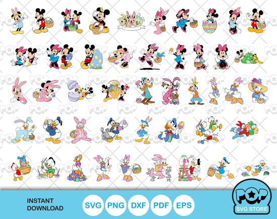 Mickey and Friends Easter clipart bundle, Disney Easter SVG cut files ...