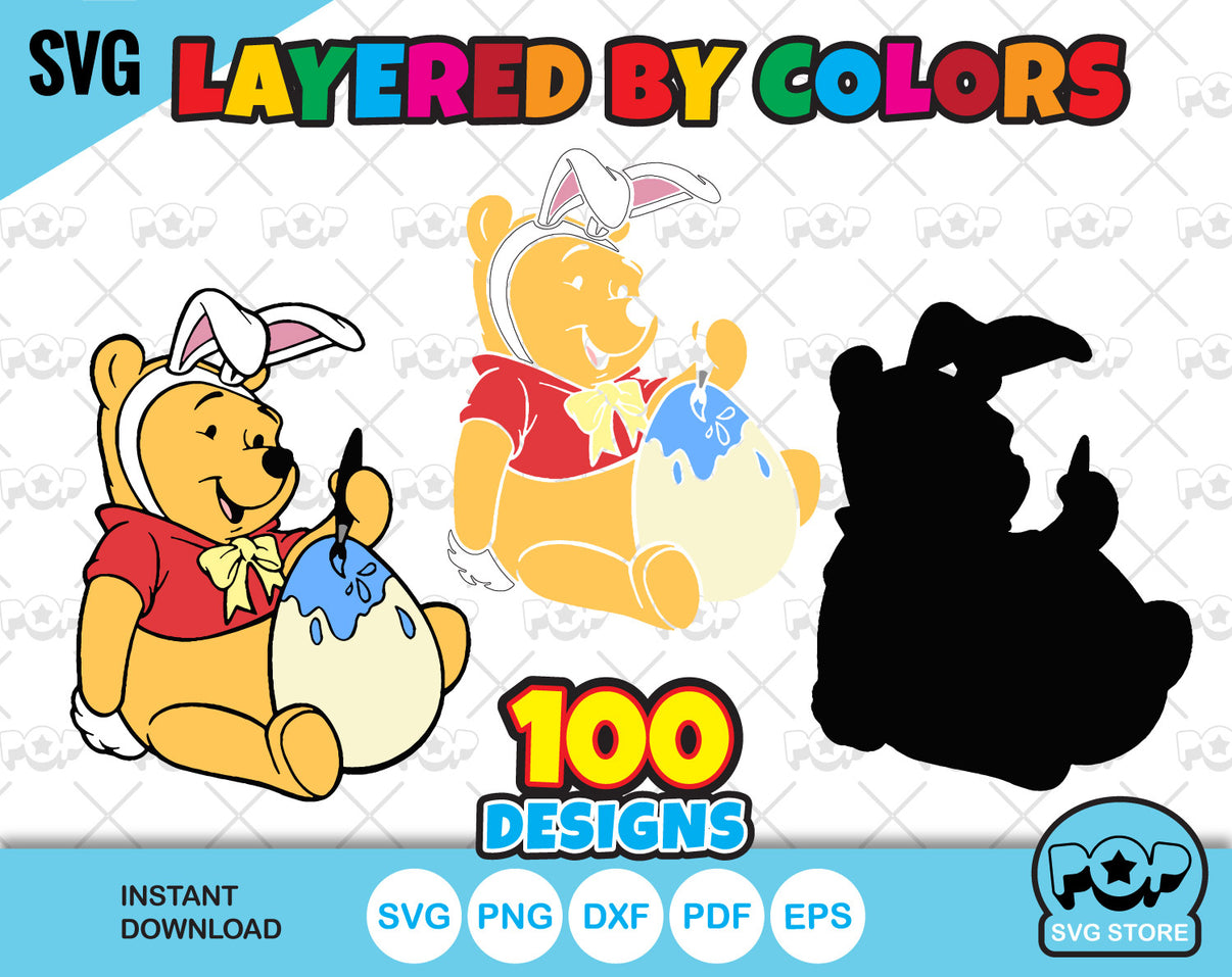 Pooh and Friends Easter clipart set, Disney Easter SVG cut files for C ...