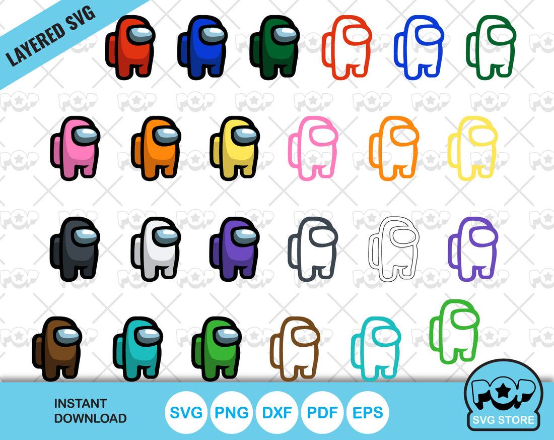 Among Us clipart bundle, SVG cutting files for cricut silhouette ...