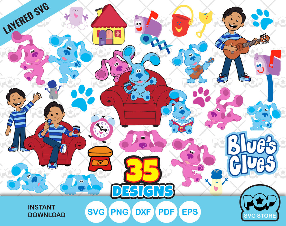 Blue's Clues 33 cliparts bundle, SVG cutting files for cricut ...