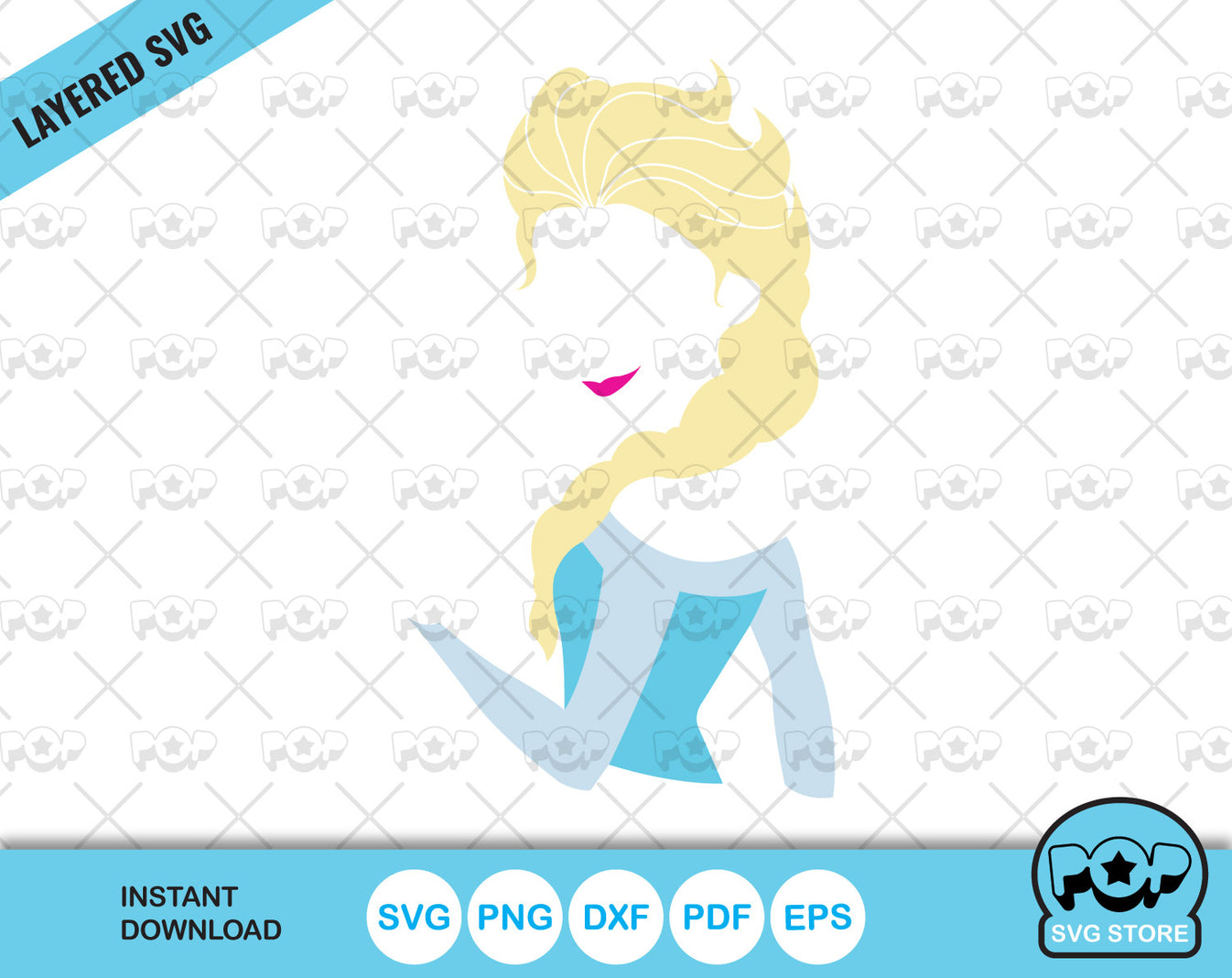 Princess Elsa clipart, Frozen SVG cutting files for cricut silhouette ...
