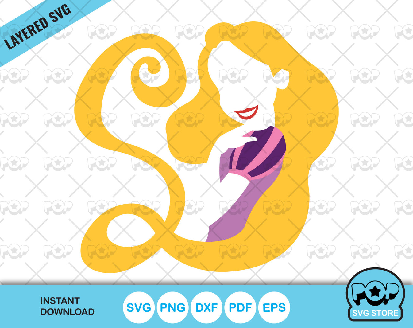 Princess Rapunzel clipart, Disney Tangled SVG cutting files for cricut ...