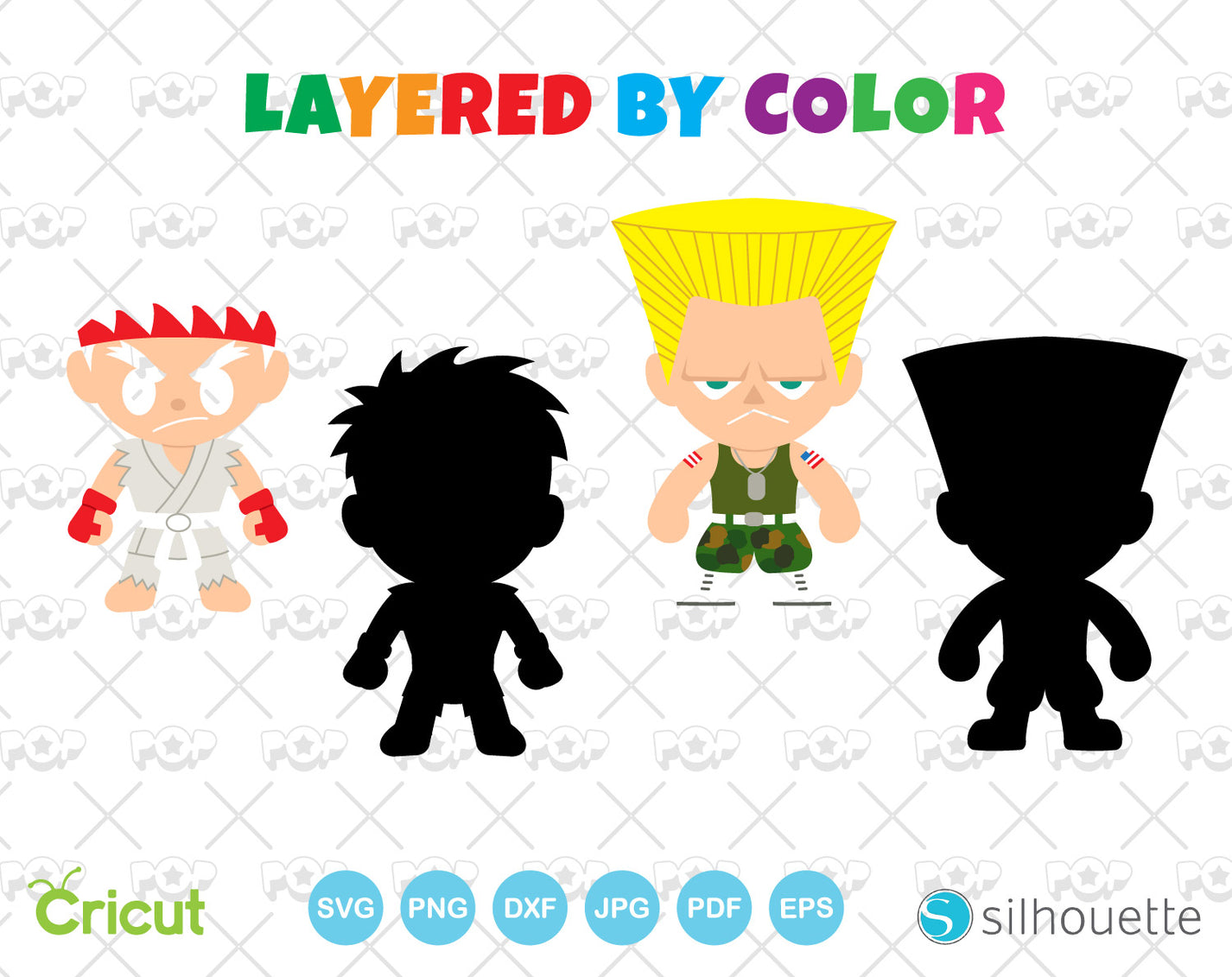 Chibi Street Fighter clipart bundle, SVG cutting files for cricut ...