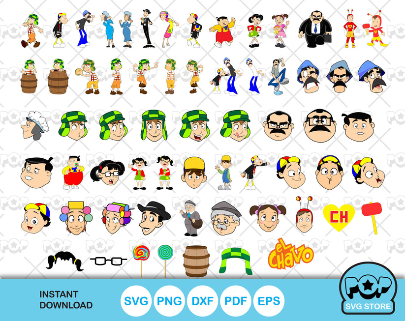 El Chavo Del Ocho clipart set, El Chavo SVG cut files for Cricut / Sil ...