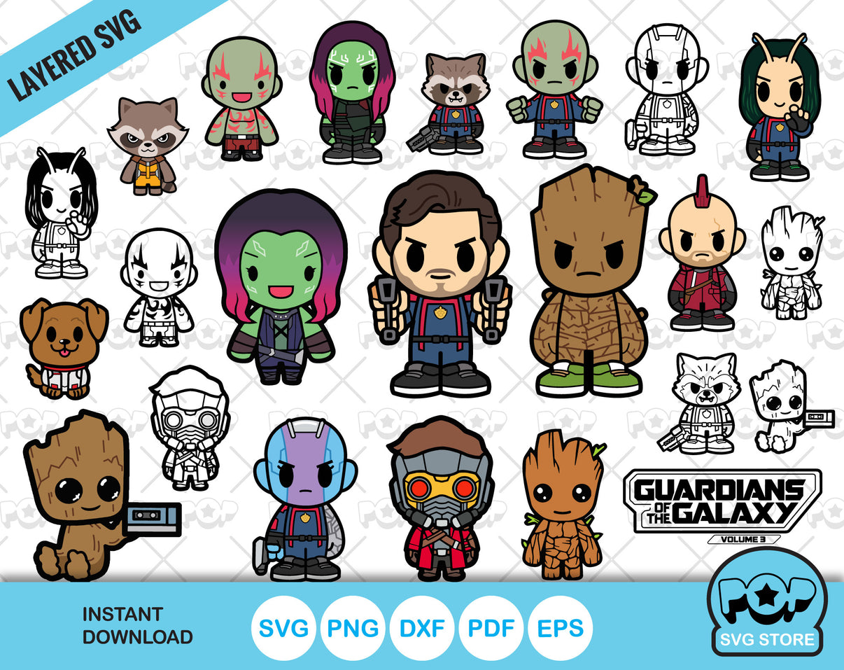 Guardians of the Galaxy clipart set, svg cut files for Cricut ...