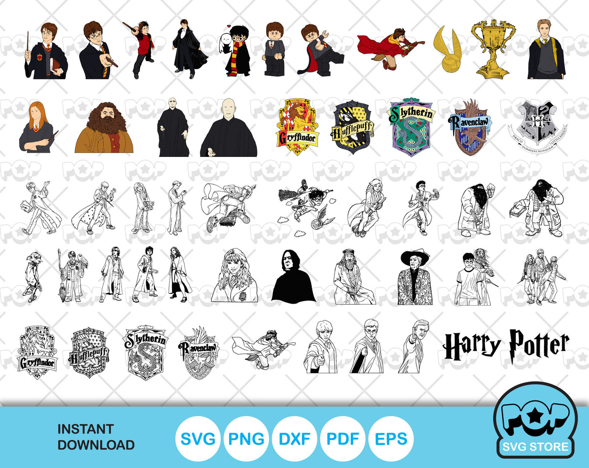 Harry Potter clipart bundle, SVG cut files for Cricut / Silhouette ...