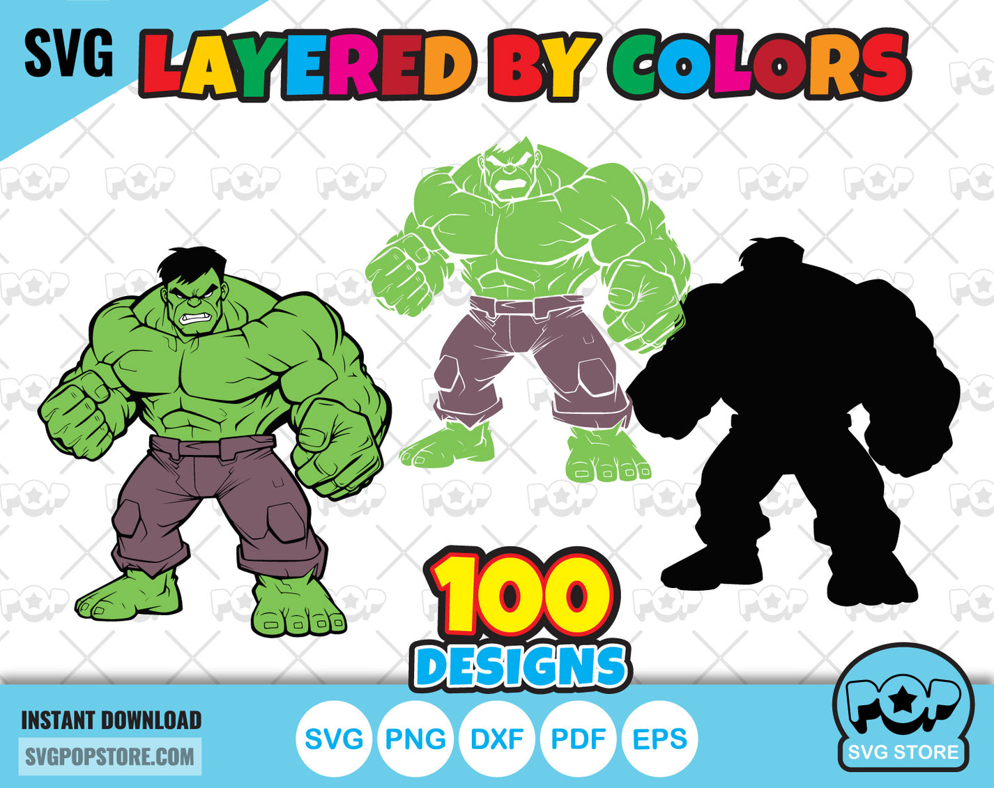 Hulk 100 cliparts bundle, Hulk SVG cut files for Cricut / Silhouette ...