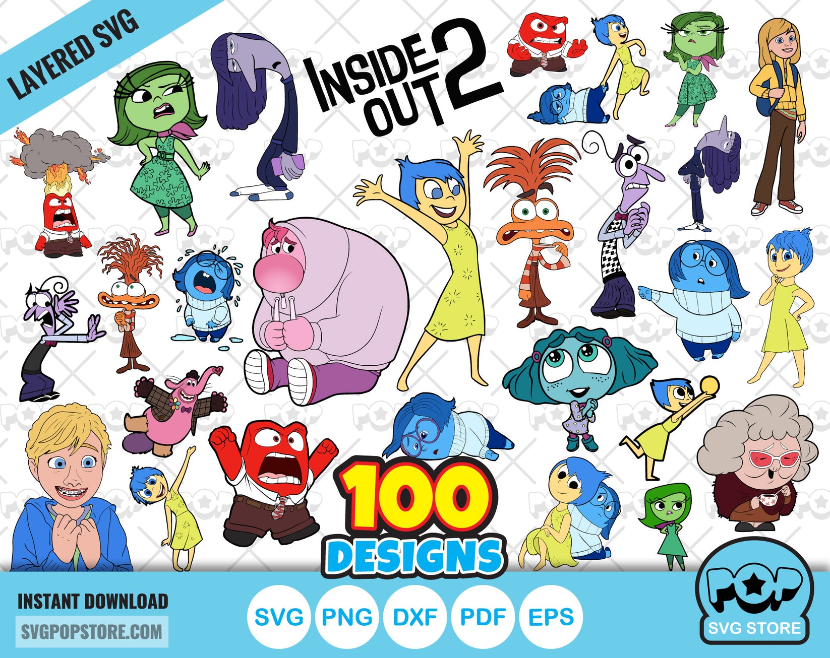 Inside Out 2 100 cliparts bundle, Inside Out svg cut files for Cricut ...