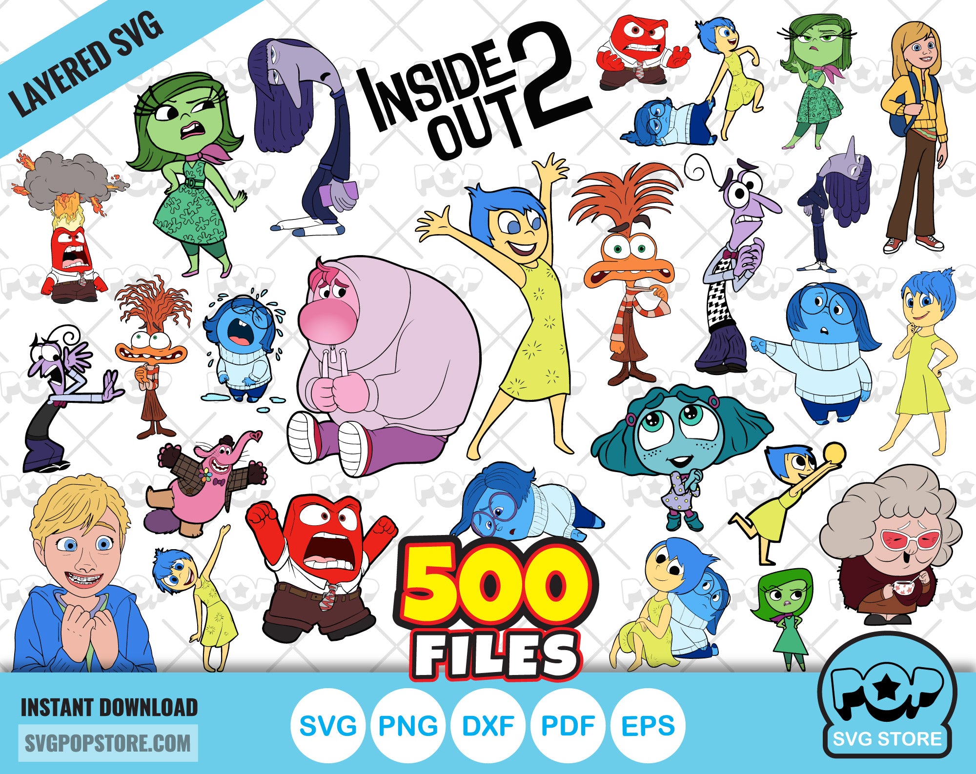 Inside Out 2 BIG BUNDLE 500 files, Inside Out svg cut files for Cricut ...