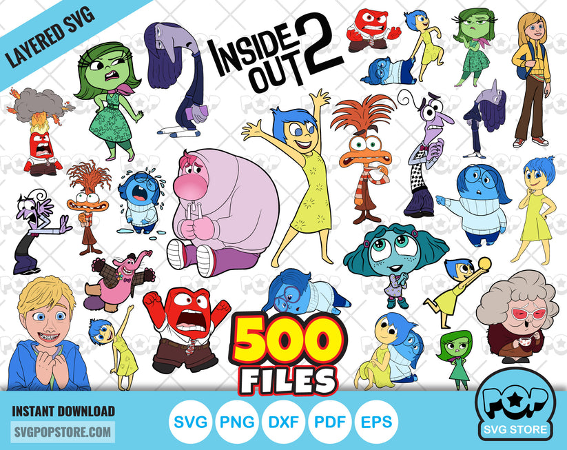 Inside Out 2 BIG BUNDLE 500 files, Inside Out svg cut files for Cricut ...