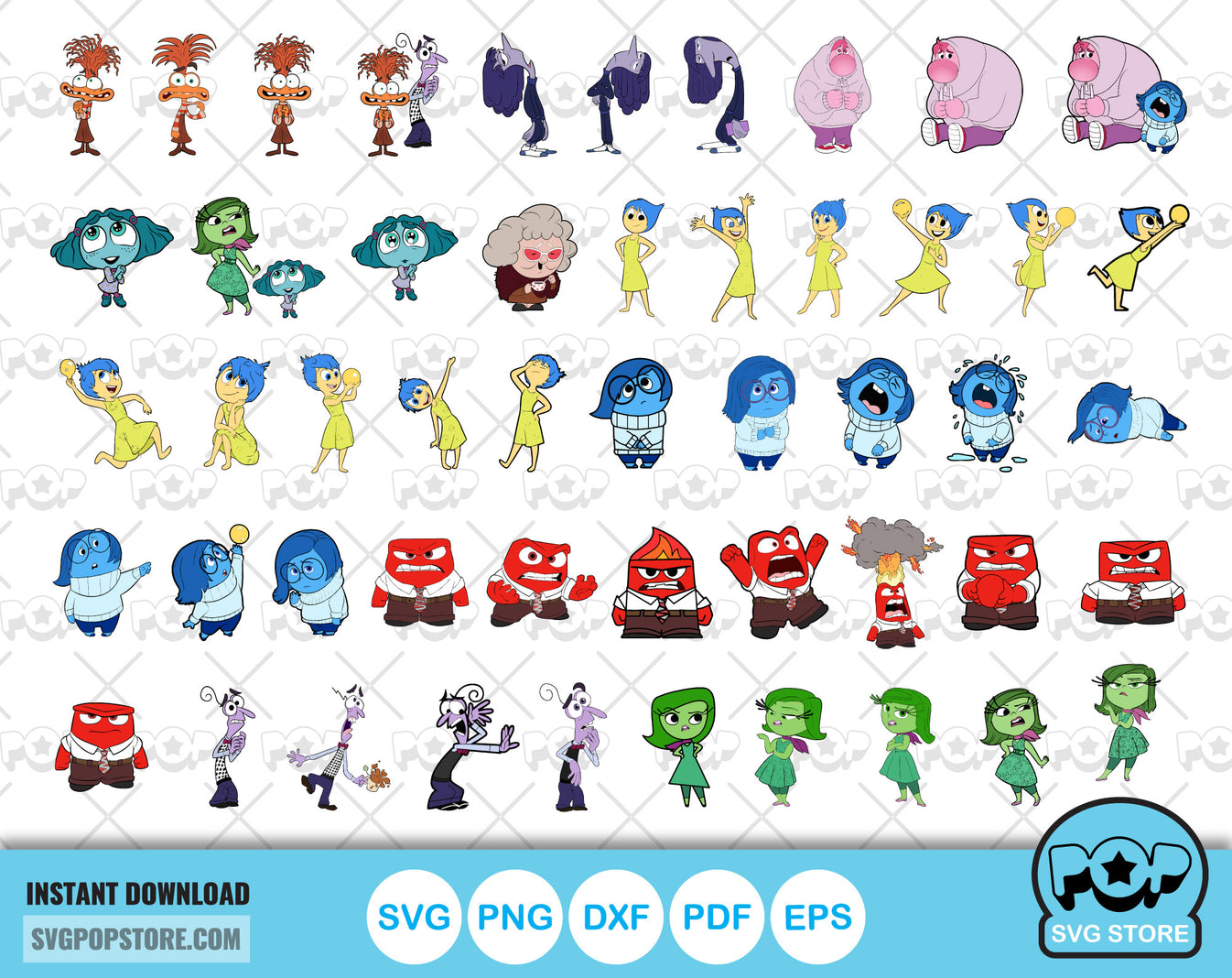 Inside Out 2 100 cliparts bundle, Inside Out svg cut files for Cricut ...