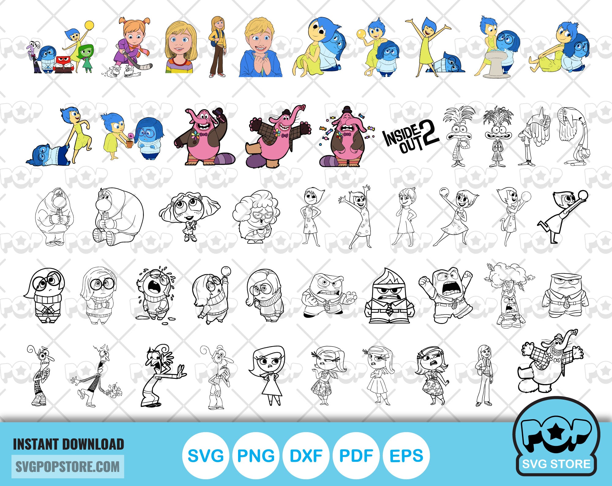 Inside Out 2 BIG BUNDLE 500 files, Inside Out svg cut files for Cricut ...