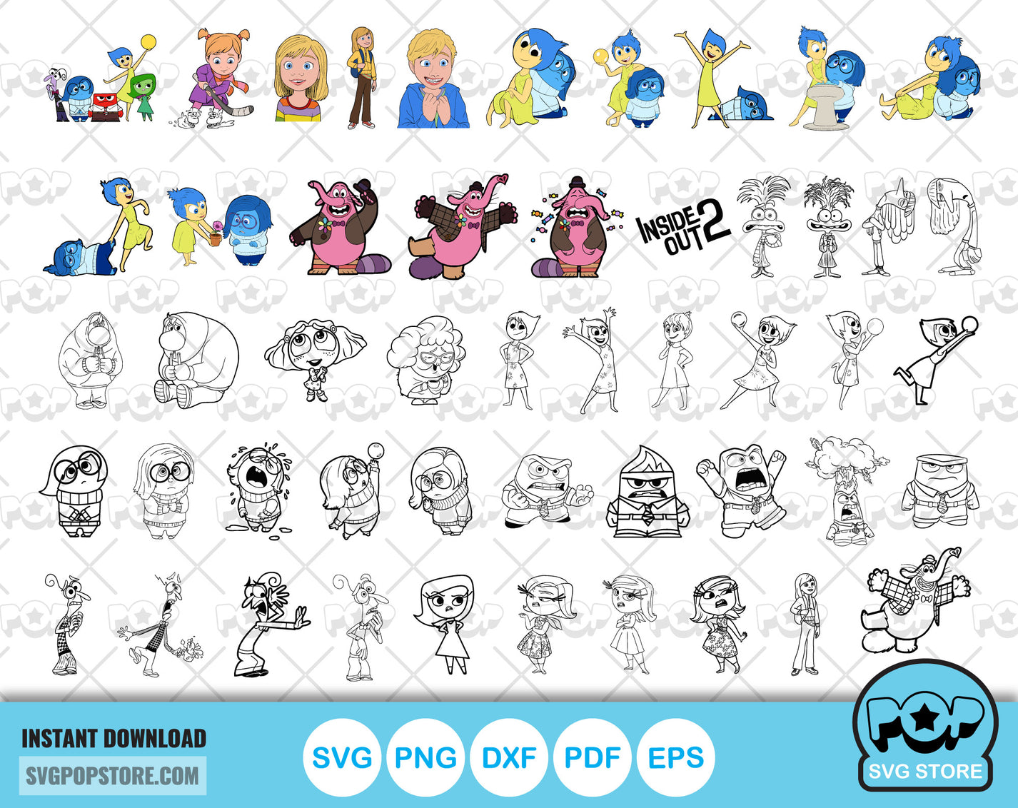 Inside Out 2 100 cliparts bundle, Inside Out svg cut files for Cricut ...