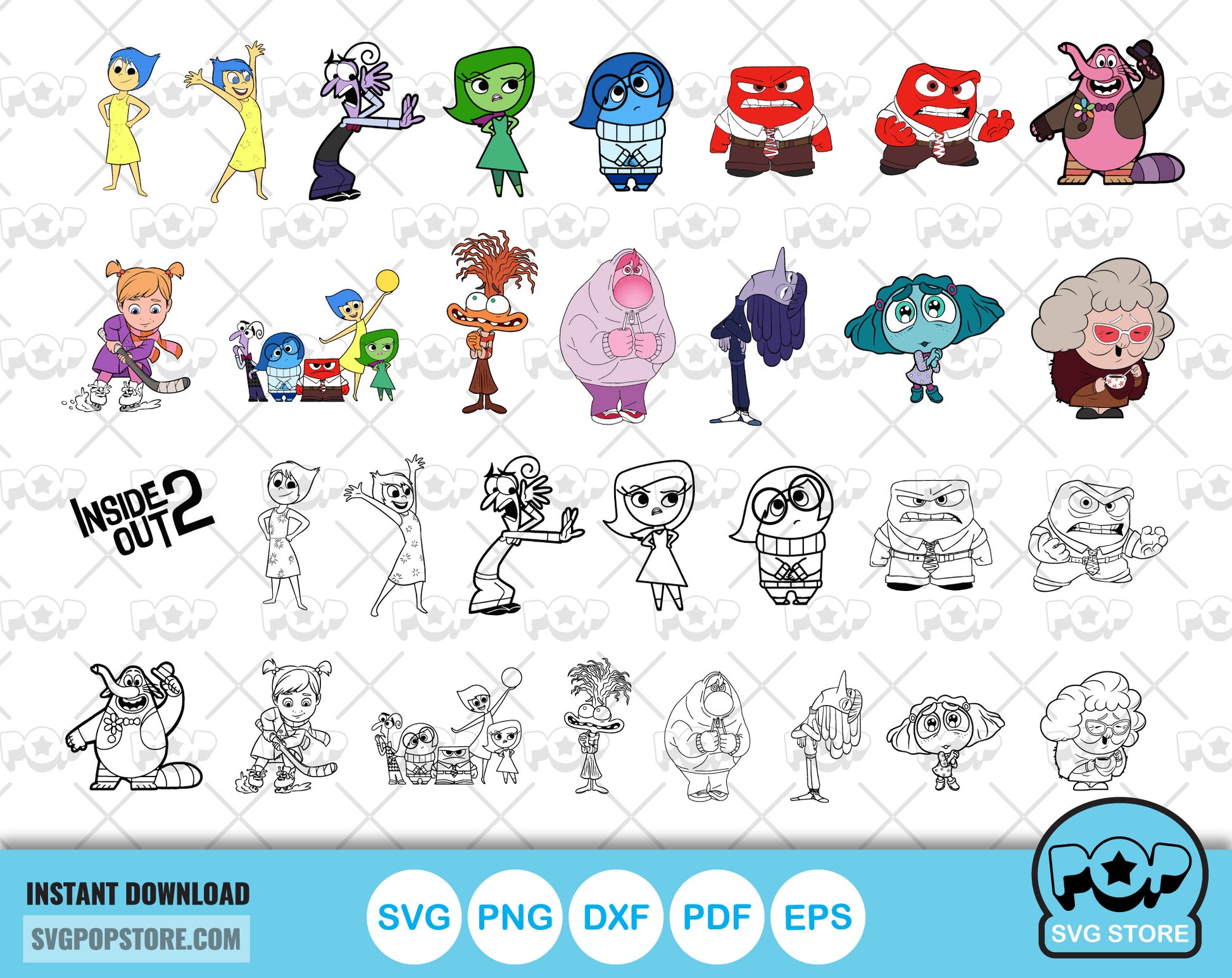 Inside Out 2 clipart bundle, Inside Out svg cut files for Cricut / Sil ...