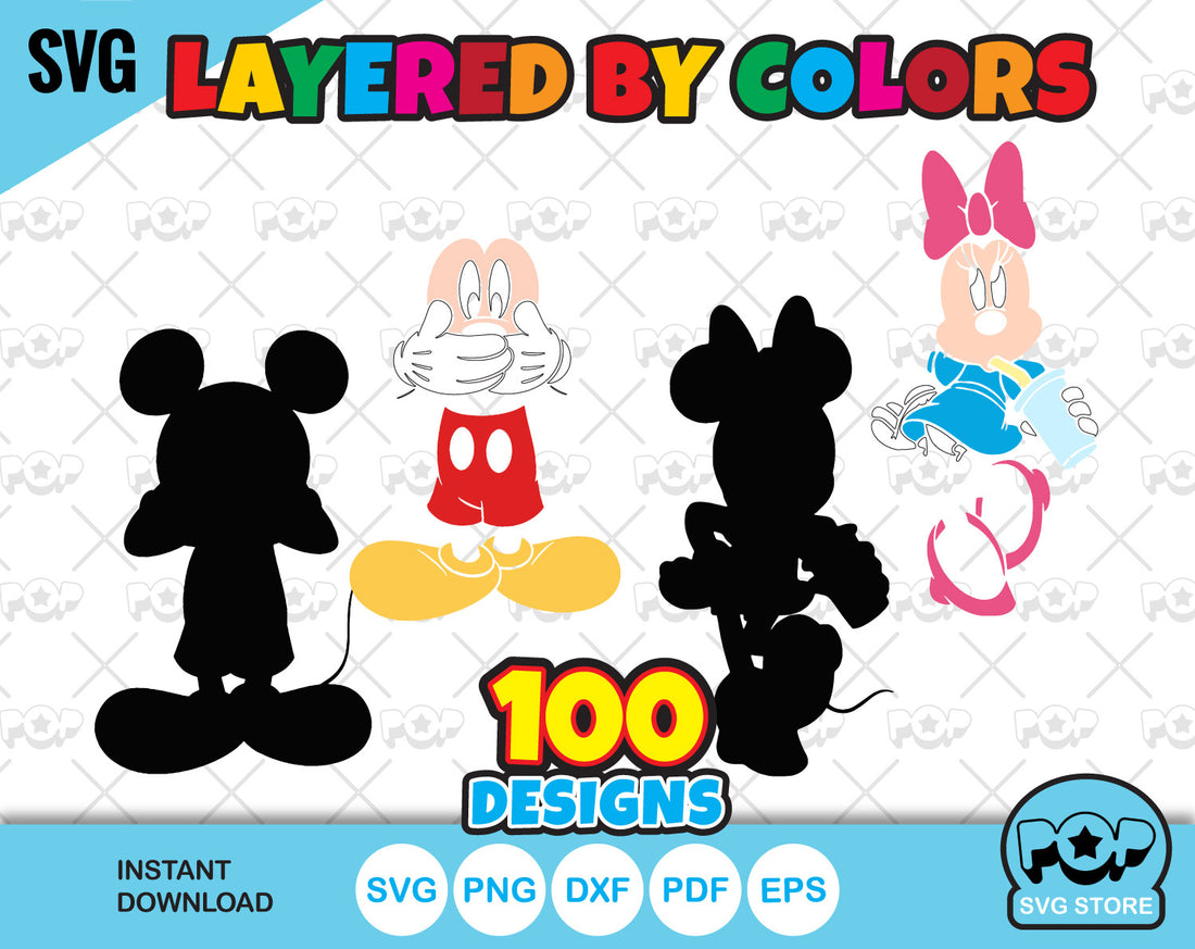 Mickey and Minnie clipart set, Disney SVG cut files for Cricut / Silho ...