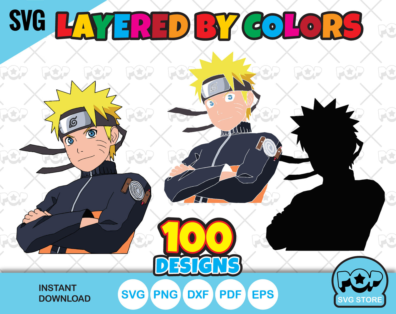 Naruto 100 Cliparts Bundle, Naruto SVG cut files for Cricut / Silhouet ...