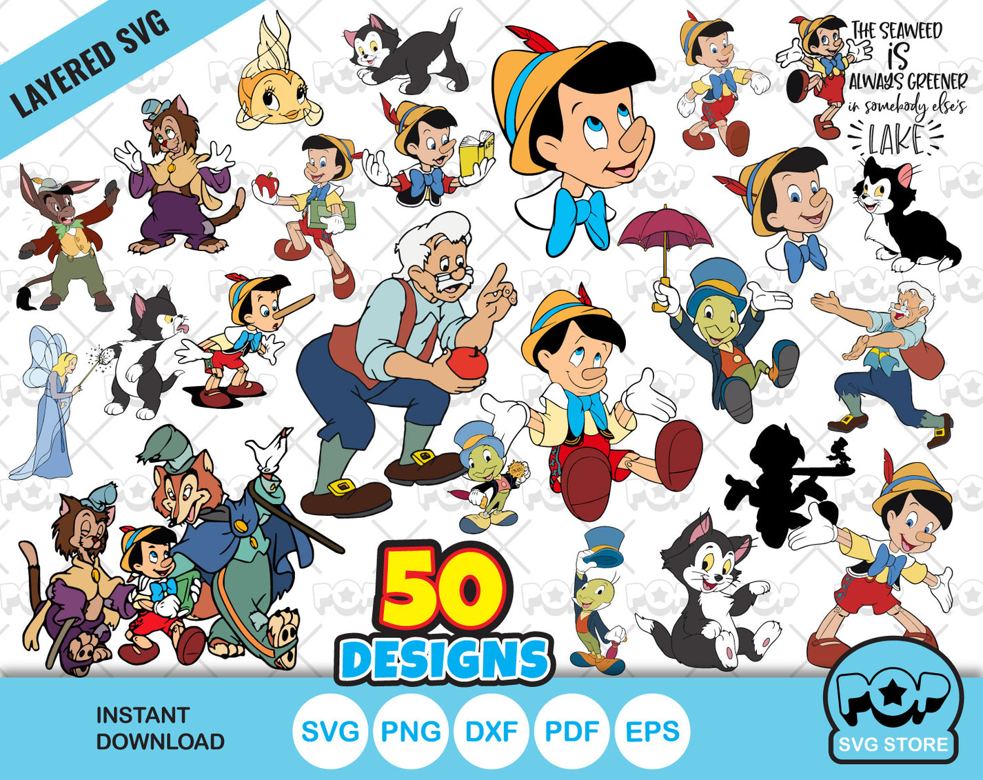 Pinocchio clipart bundle, SVG cut files for Cricut / Silhouette, PNG ...