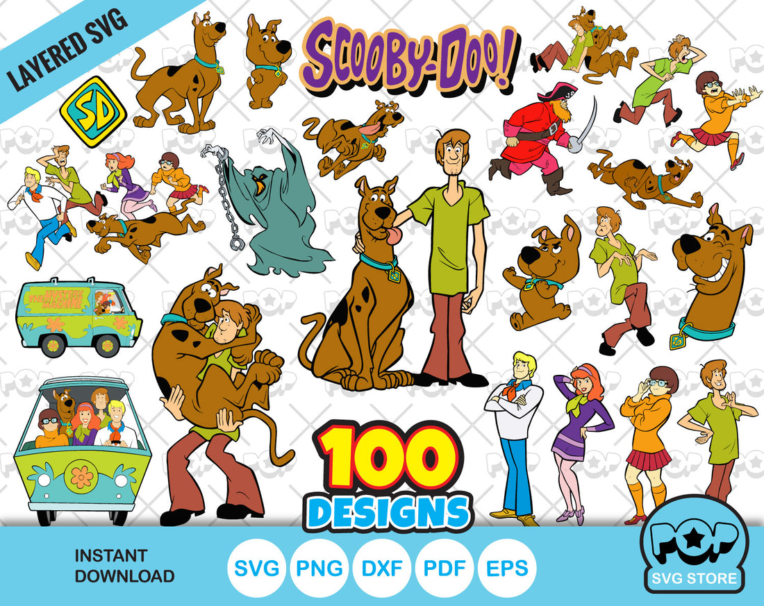 Scooby-Doo clipart bundle, SVG cut files for Cricut / Silhouette, PNG ...