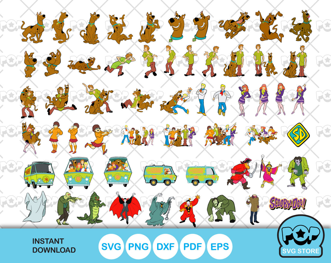 Scooby-Doo clipart bundle, SVG cut files for Cricut / Silhouette, PNG ...