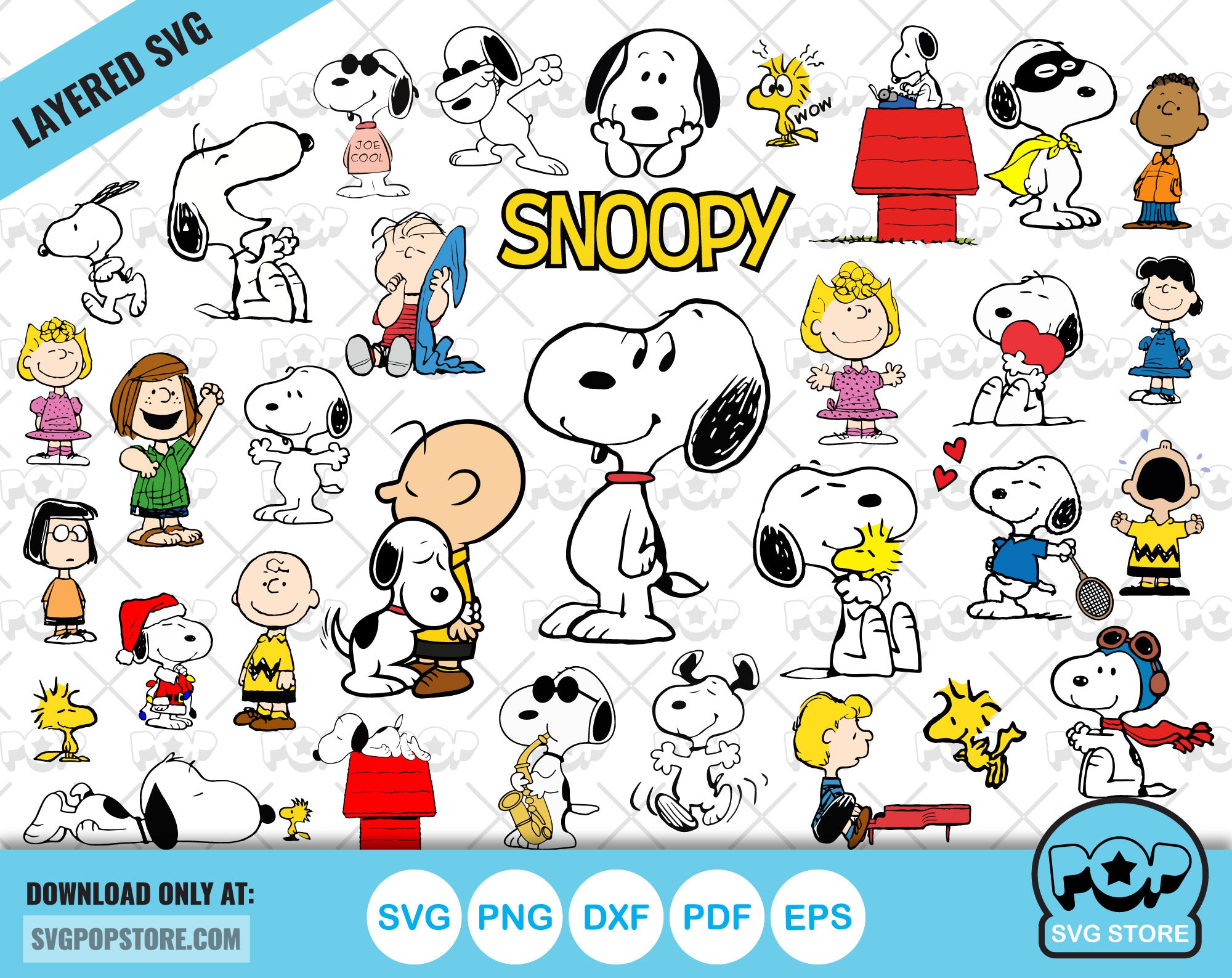 Snoopy and Peanuts clipart bundle, Snoopy svg cut files for Cricut / S ...