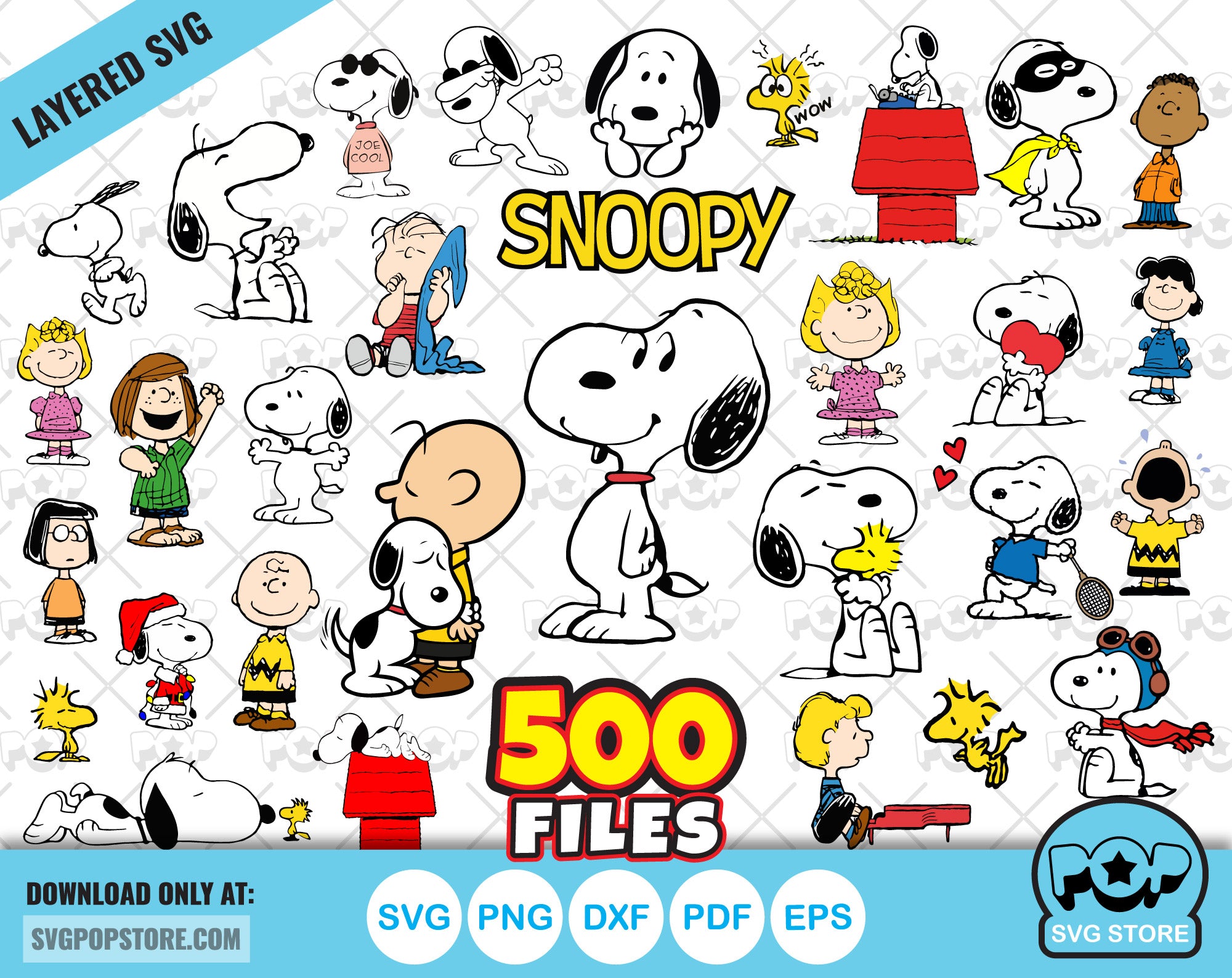 Snoopy and Peanuts BIG BUNDLE 500 files, Snoopy svg cut files for Cric ...