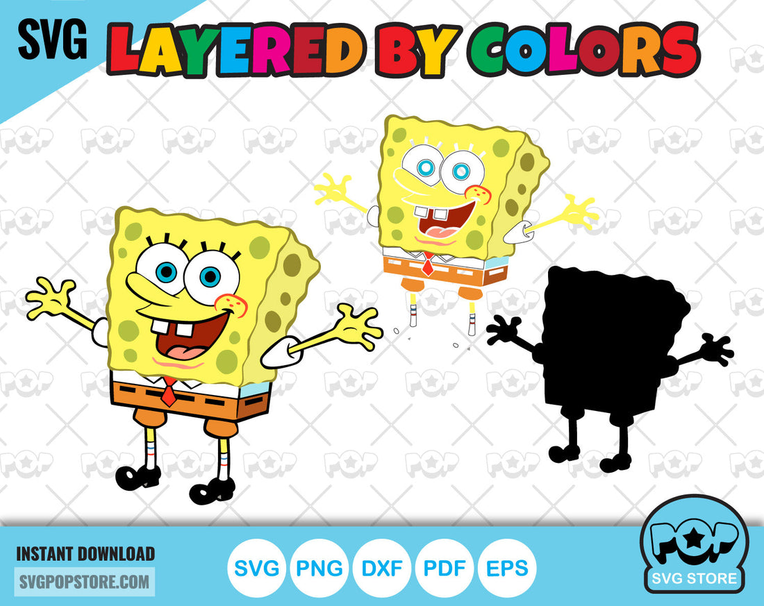 Spongebob Squarepants clipart set, SpongeBob svg cut files for Cricut ...