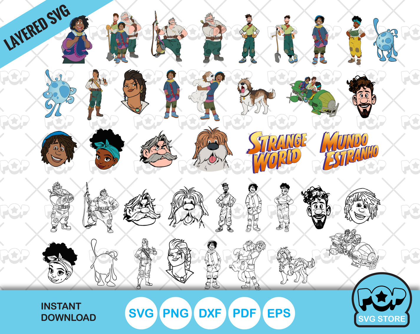 Disney Strange World clipart set, Strange World SVG cut files for Cric ...