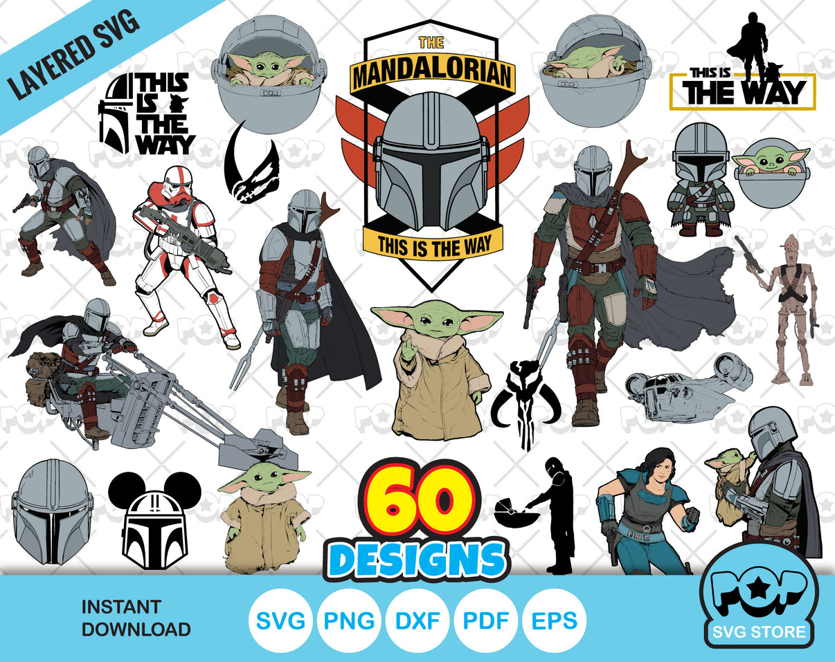 The Mandalorian clipart bundle, svg cut files for Cricut / Silhouette ...