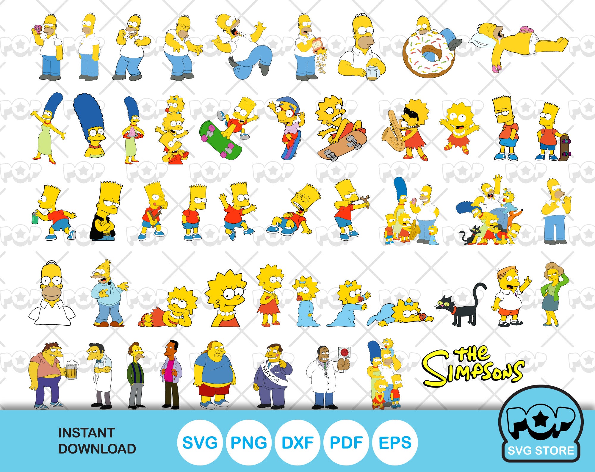 The Simpsons clipart bundle, SVG cutting files for Cricut / Silhouette ...