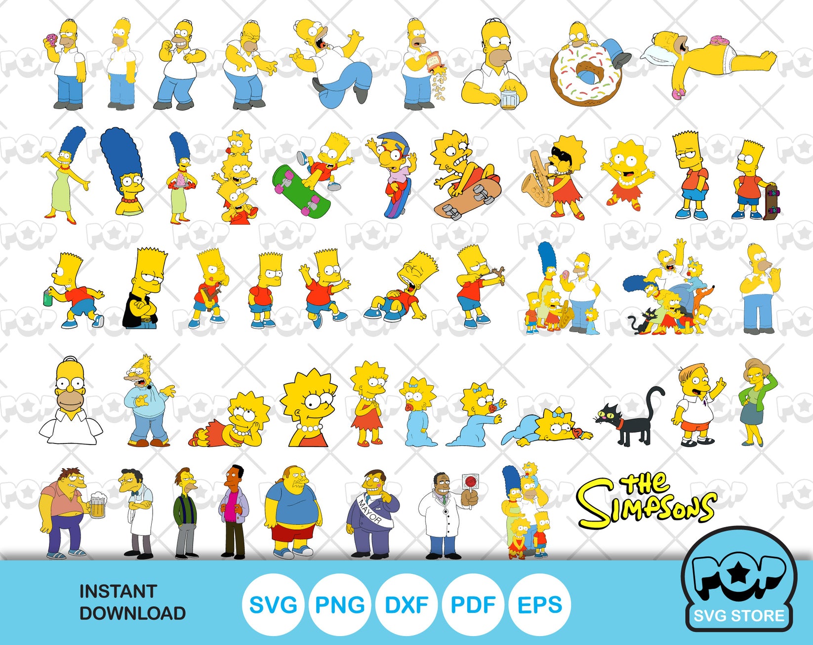 The Simpsons clipart bundle, SVG cutting files for Cricut / Silhouette ...