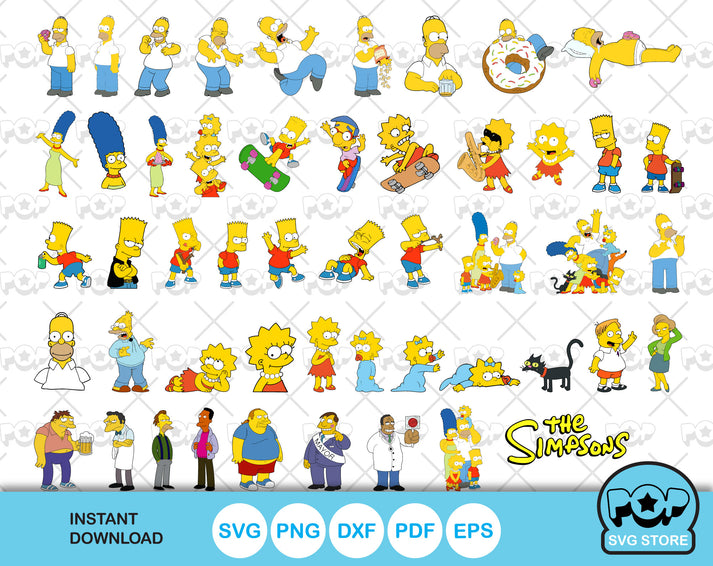 The Simpsons clipart bundle, SVG cutting files for Cricut / Silhouette ...