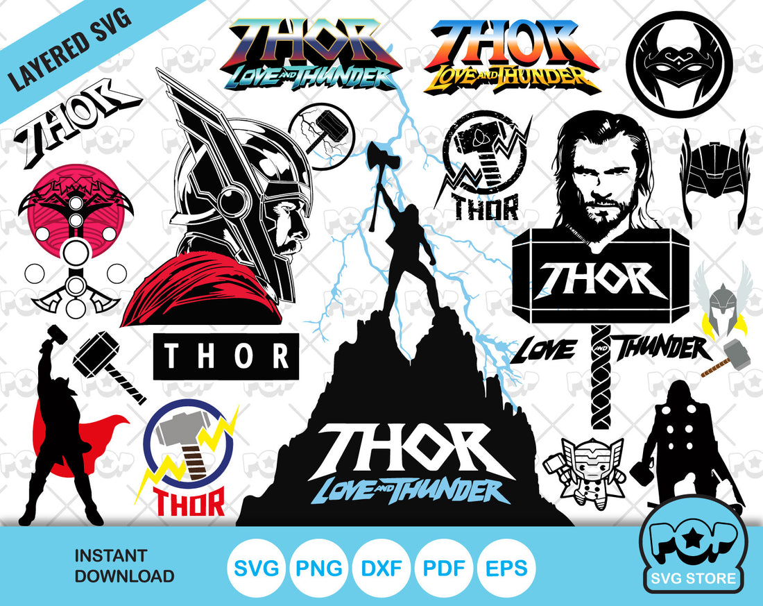 Thor Love and Thunder clipart set, SVG cut files for Cricut / Silhouet ...