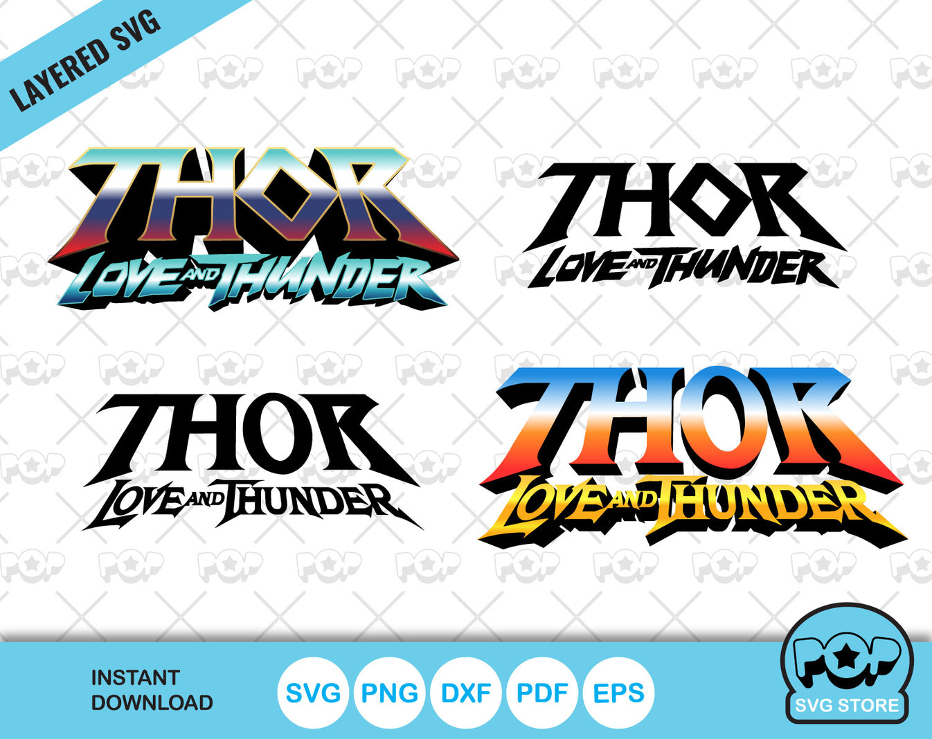 Thor Love and Thunder logo, SVG cut files for Cricut / Silhouette, Mar ...