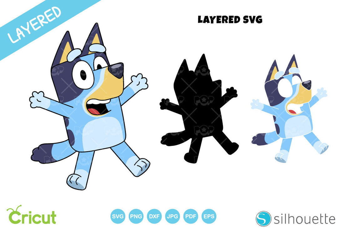Bluey clipart bundle, SVG cutting files for cricut silhouette, instant ...