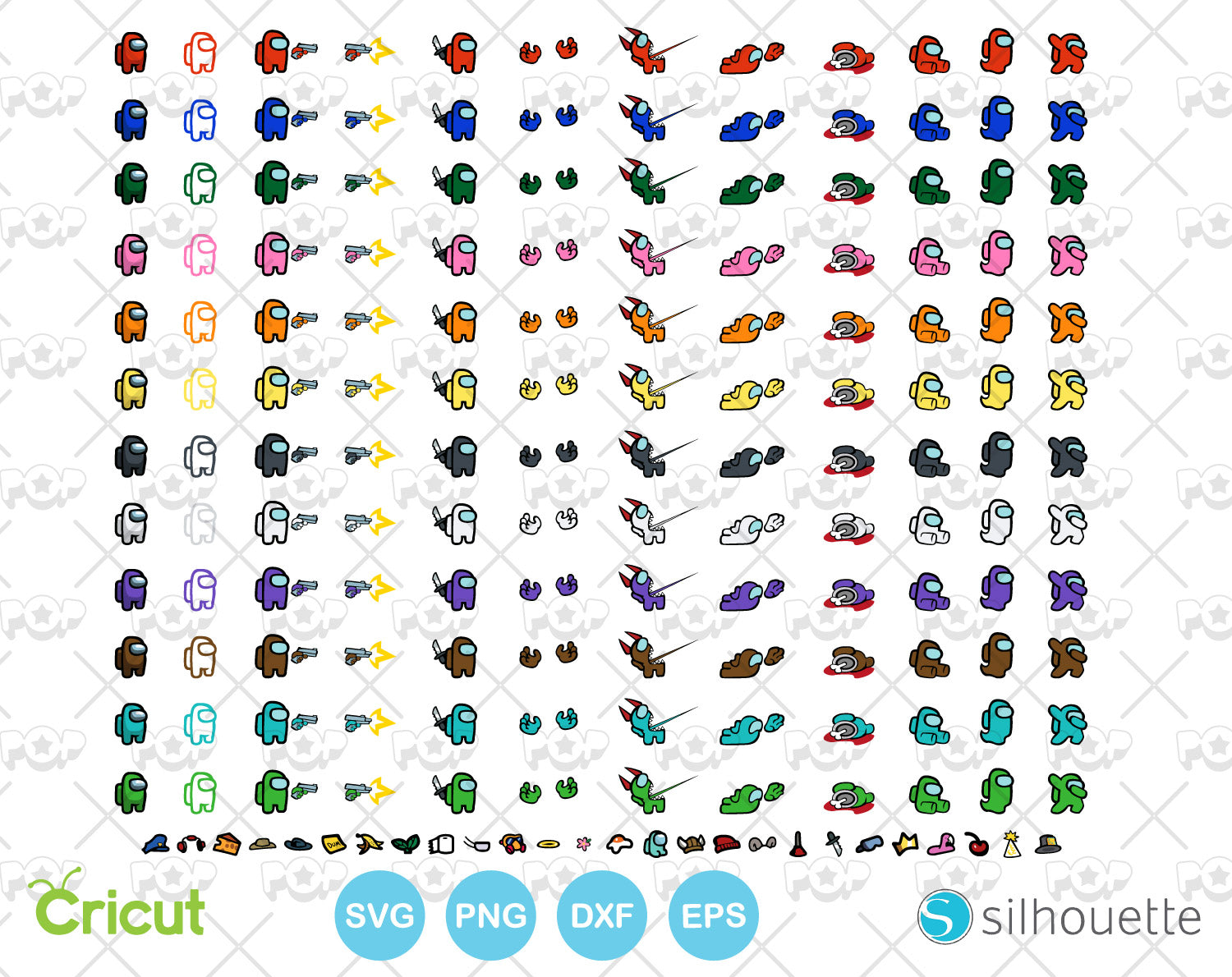 Among Us 170 clipart bundle, SVG cutting files for cricut silhouette ...