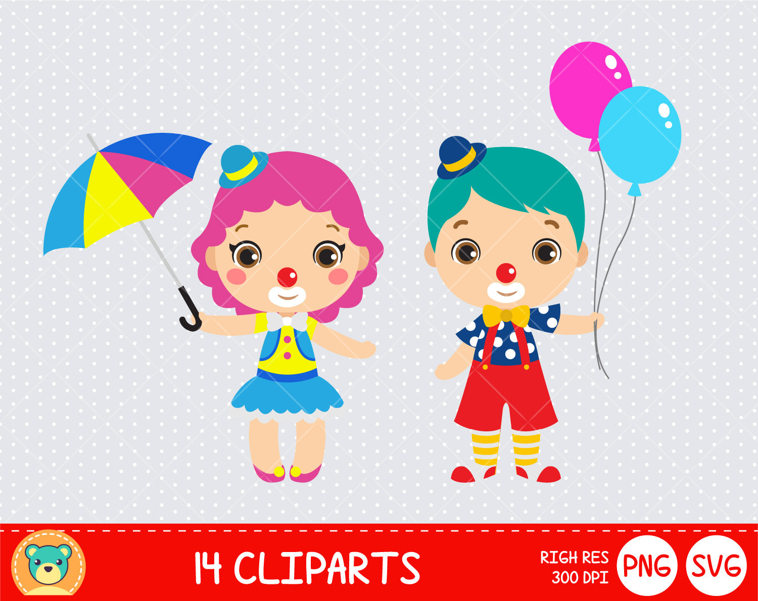 Cute Circus clipart set, Digital clip art for decoration, scrapbooking ...