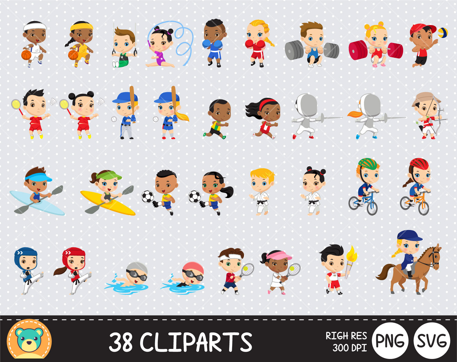 Olympic Games clipart set, Sports Digital clip art for decoration, scr ...