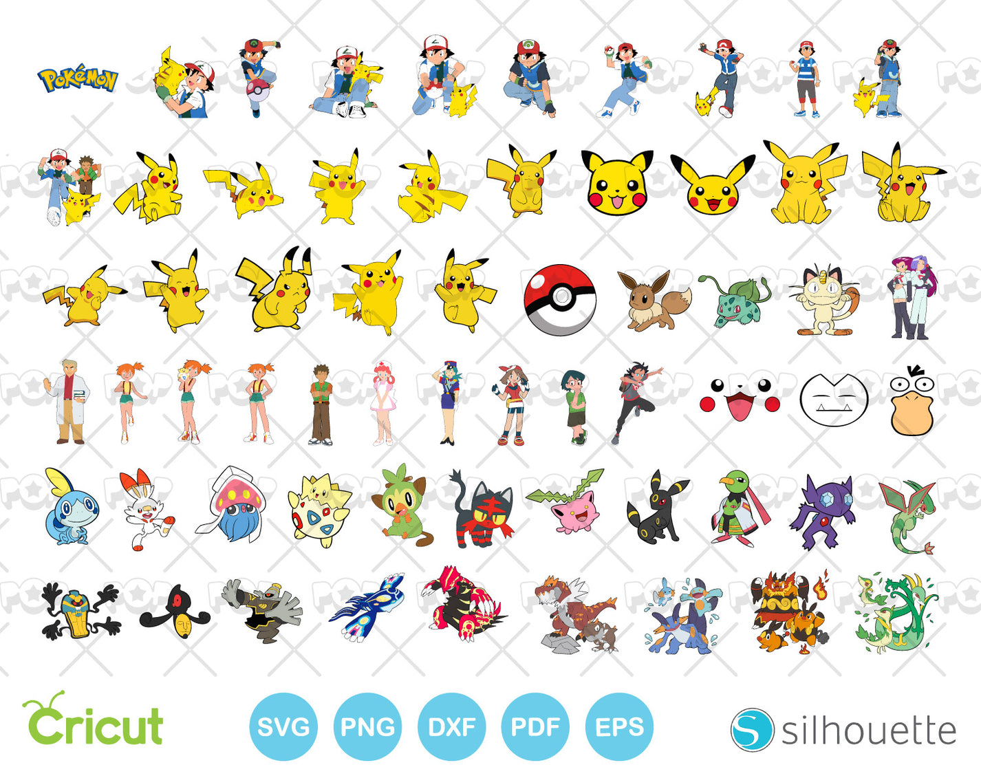 Pokemon 200+ cliparts bundle, SVG cut files for Cricut / Silhouette ...