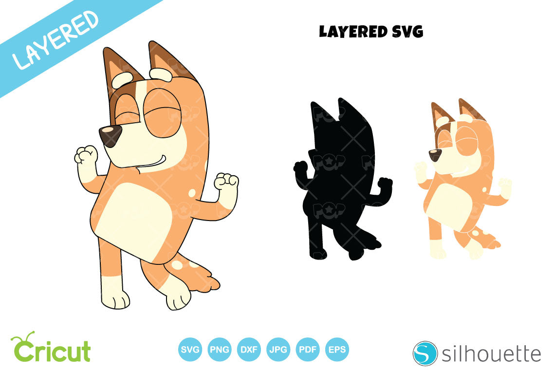Bluey clipart bundle, SVG cutting files for cricut silhouette, instant ...