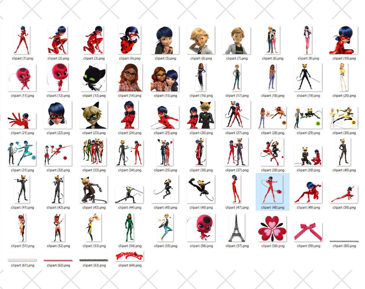Miraculous cliparts + digital papers, transparent PNG, designs for dec ...