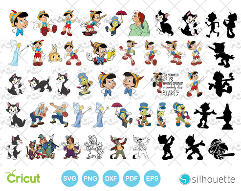 Pinocchio clipart bundle, SVG cut files for Cricut / Silhouette, PNG ...