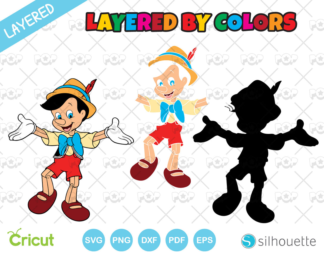 Pinocchio clipart bundle, SVG cut files for Cricut / Silhouette, PNG ...