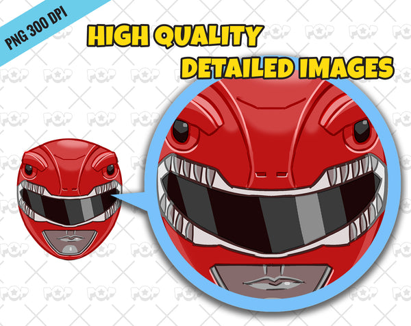 Power Rangers helmets clipart set, transparent PNG, designs for decora ...